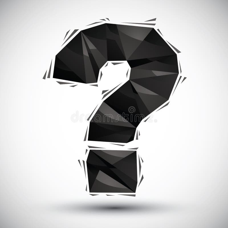 Black Question Mark Geometric Icon Made in 3d Modern Style, Best Stock ...
