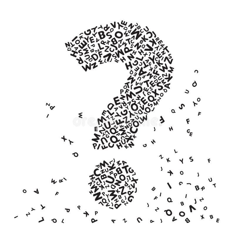 Black Question Mark from Letters Stock Vector - Illustration of black ...