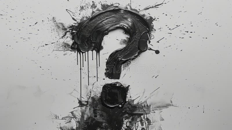 Black Question Mark Paint Splatter White Background Stock Photos - Free ...