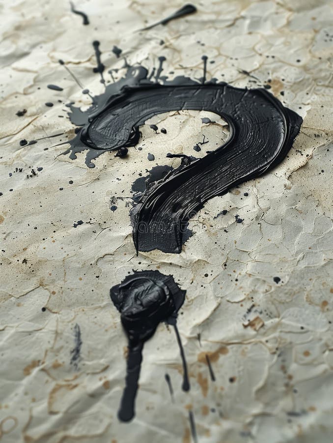 Black Question Mark Painted on Textured, Distressed Surface Stock Image ...
