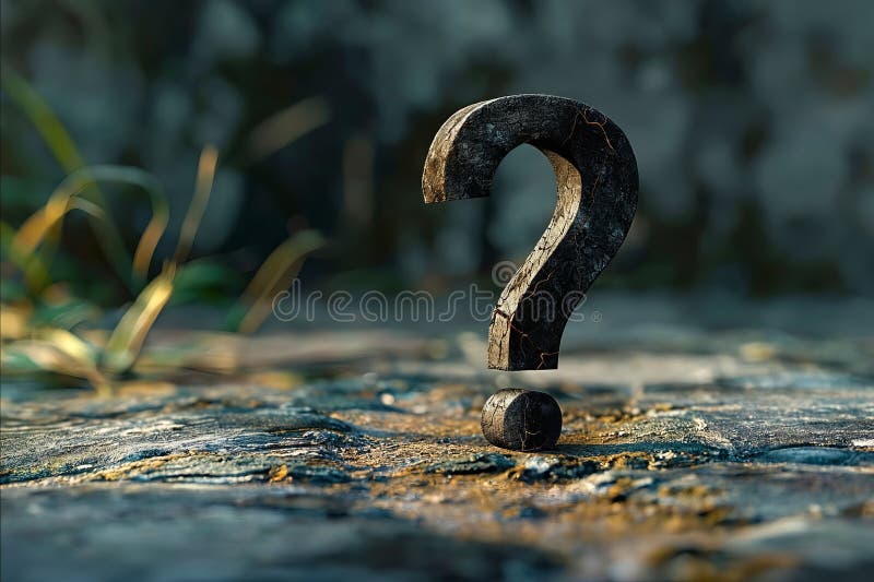 A Black Question Mark is on a Rock. Generative AI Stock Image - Image ...