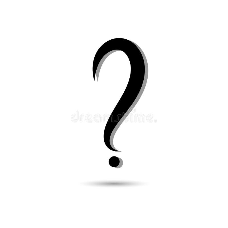 Black Question Mark Sign Icon with Shadow, Illustration. Flat Design ...