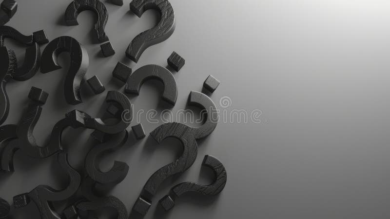 The Black Question Marks.AI Generated Image Stock Photo - Image of ...