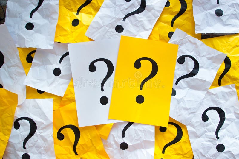 Black Question Marks on the Colored Papers Stock Photo - Image of ...