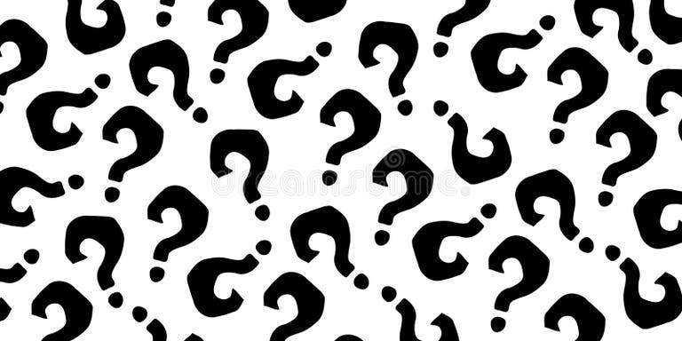 Black Question Marks on White Background. Question Mark Pattern ...