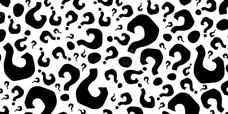 Black Question Marks on White Background. Question Mark Pattern ...
