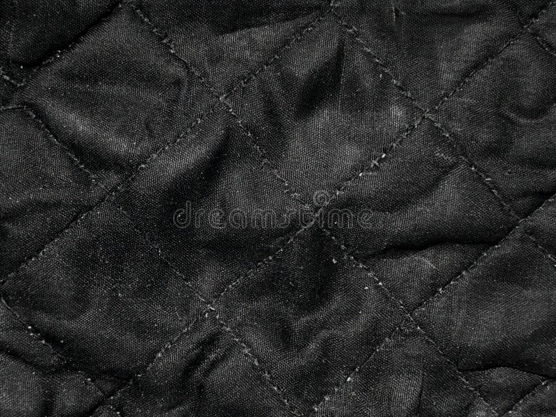 Black Quilted Fabric Texture Creating Rhombus Pattern Stock Image ...