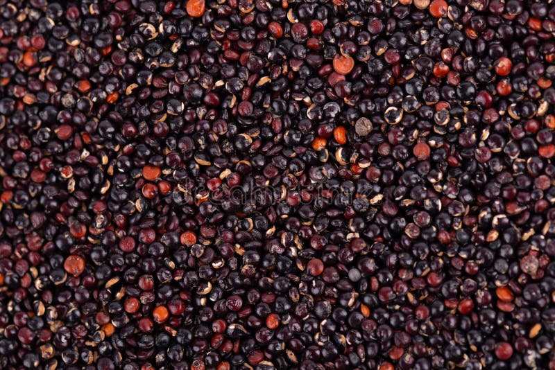 Black Quinoa Seeds Background. Pile of Raw Kinwa. Top View. Stock Image ...