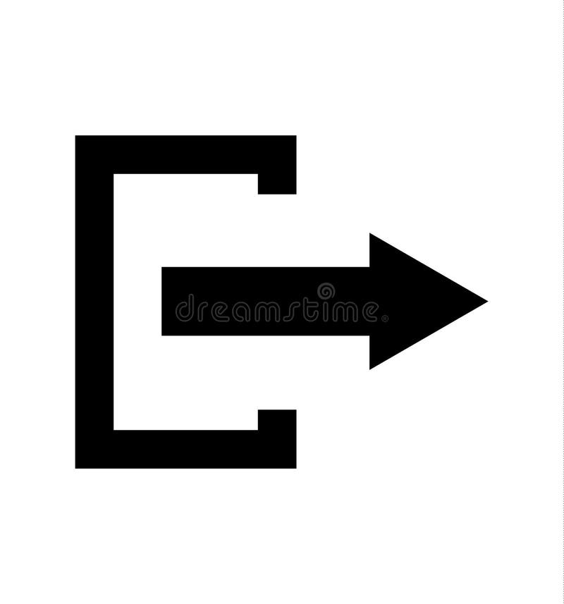 Black Quit Symbol, Isolated on White Stock Vector - Illustration of ...