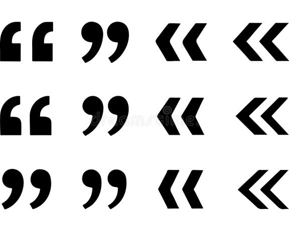 Black Quotation Marks and Angle Brackets Punctuation Stock Vector ...