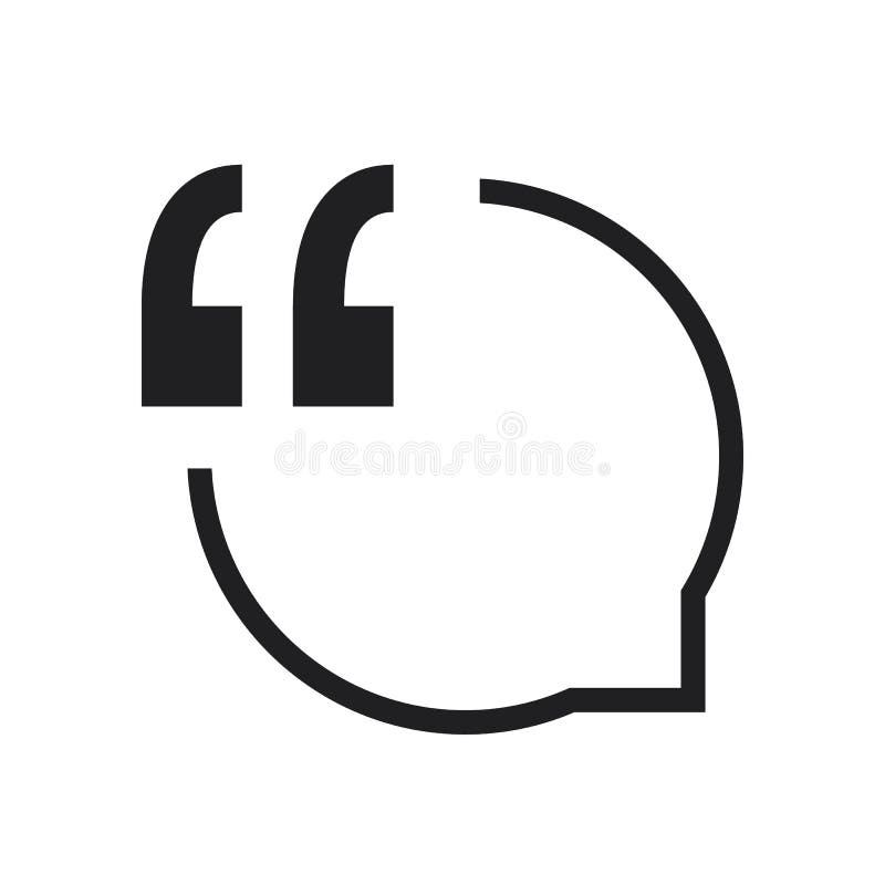 Black Quote Icon, Modern Style Speech Bubble with Quotation Mark ...