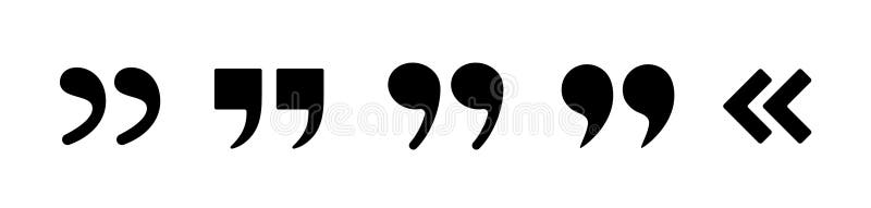 Black Quote Symbols for Text. Minimalistic Bold Comma Icon Stock ...