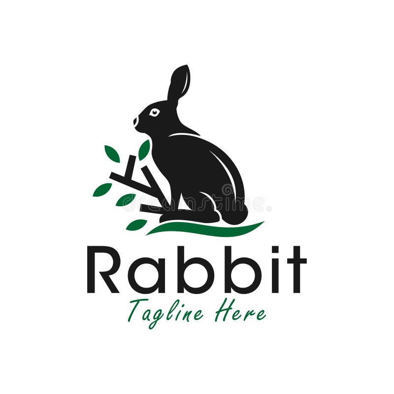 Black rabbit animal logo stock vector. Illustration of drawing - 326053403