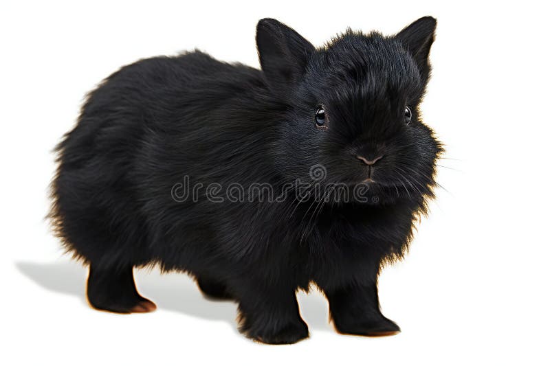 Black Rabbit Isolated on White Background, Easter Bunny, Black Rabbit ...