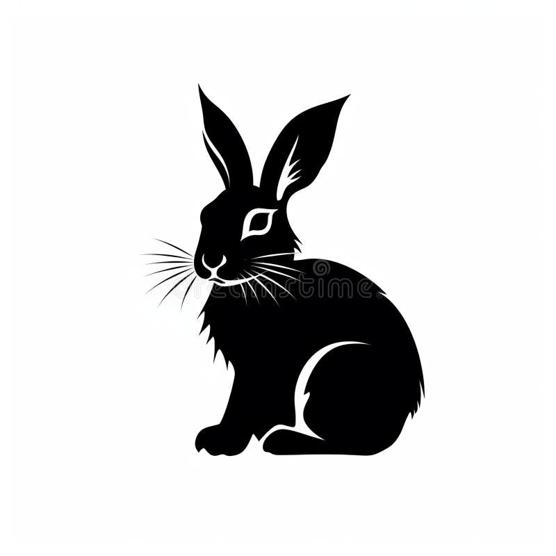 Black Rabbit Logo: Clean Design with Eye-catching Silhouette Stock ...