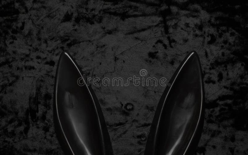 Black rabbit mask on black stock photo. Image of masks - 295729564