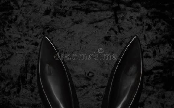 Black rabbit mask on black stock photo. Image of masks - 295729564
