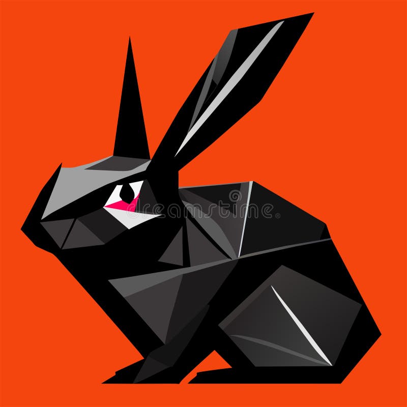 Rabbit in a Low Poly Style. Vector Illustration for Your Design Stock ...
