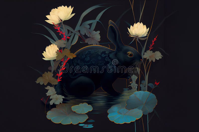 Black Rabbit, Symbol of Chinese New Year, Stock Illustration ...