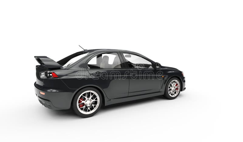 Black Race Car - Side Rear View Stock Image - Image of fast, metal ...