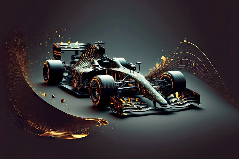 Black Racing Car at Start of Formula One Racing Competitions ...