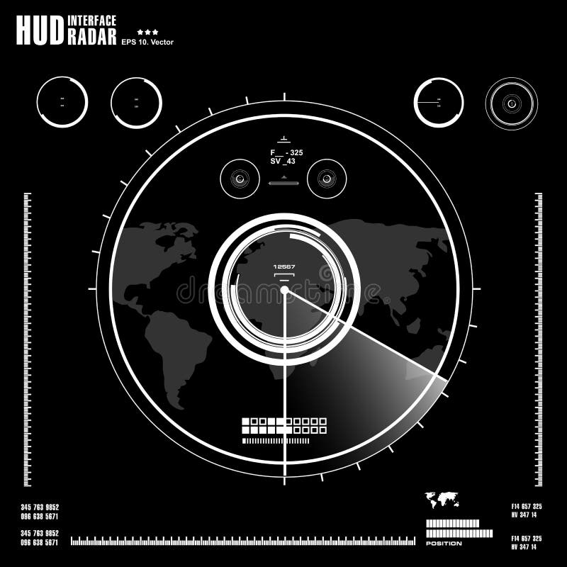 Black Radar Icon Isolated on White Background. Search System. Satellite ...