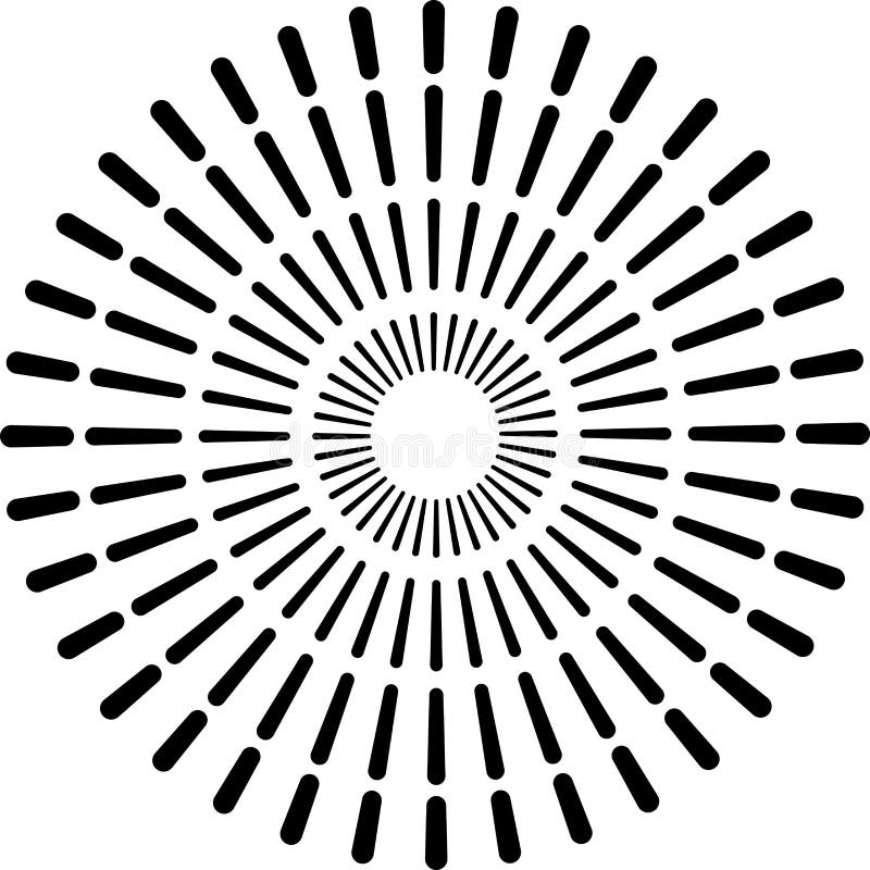 Black Radial Concentric Element Stock Vector - Illustration of shape ...