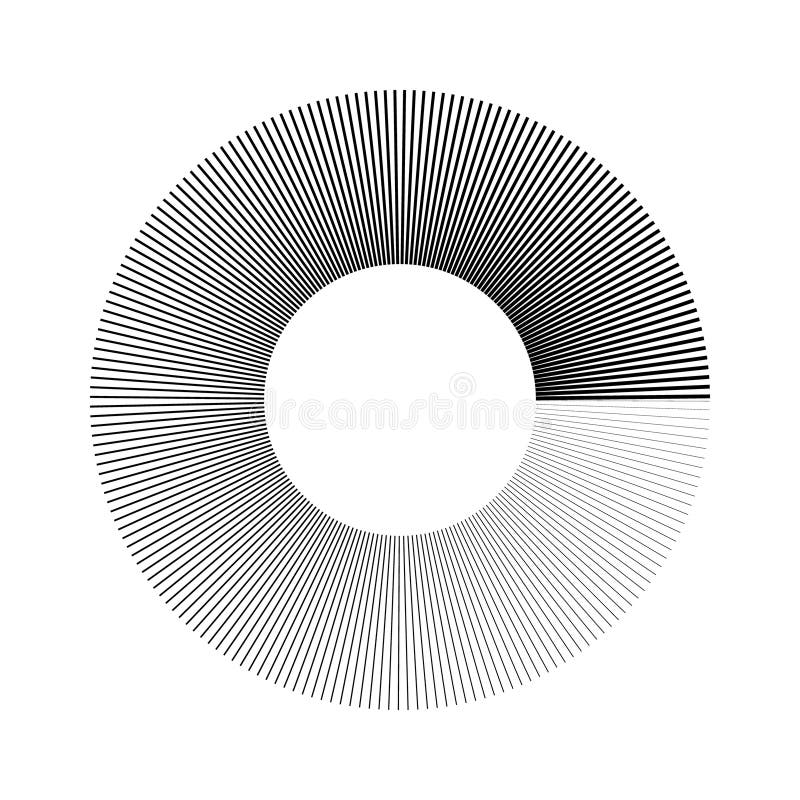 Black Radial Lines of Different Thickness, As a Logo or Abstract ...