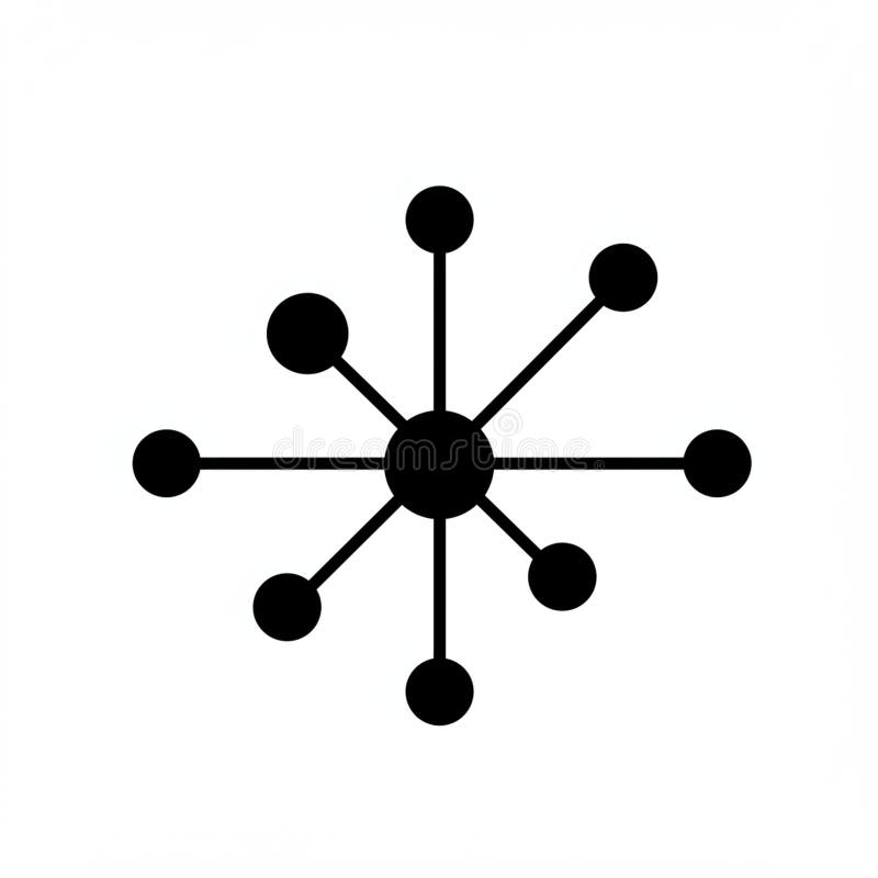 Black, Radial Network Design with a Central Circle and Eight Lines ...