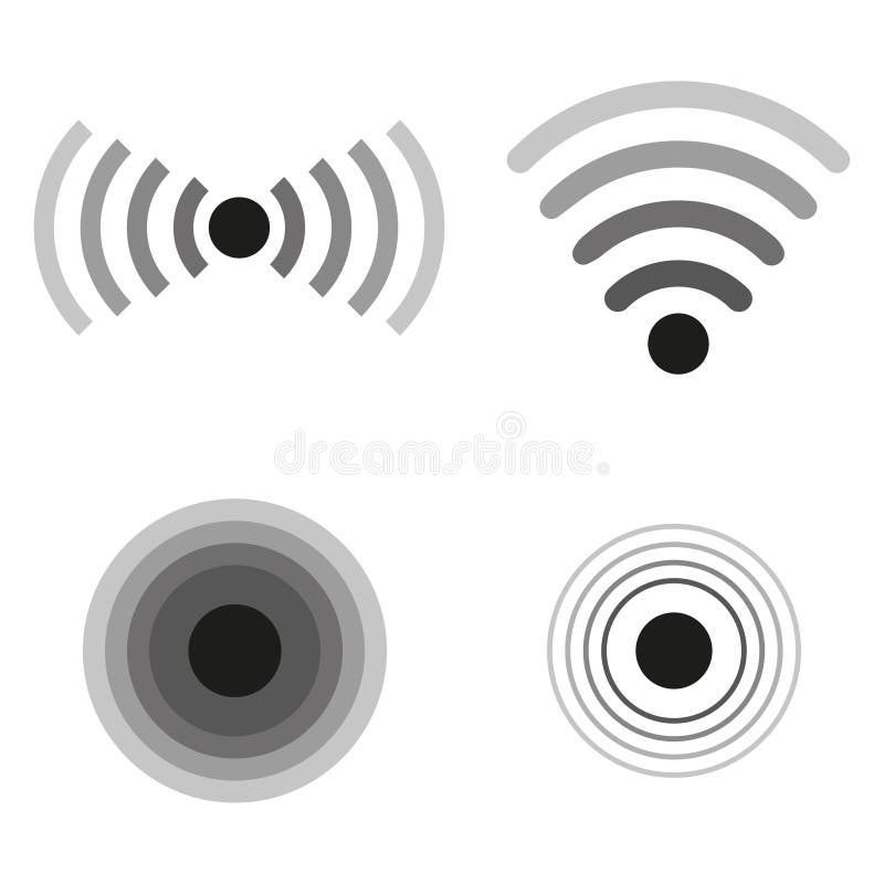 Black Radio Signal Icon. Digital Technology Background. Vector ...