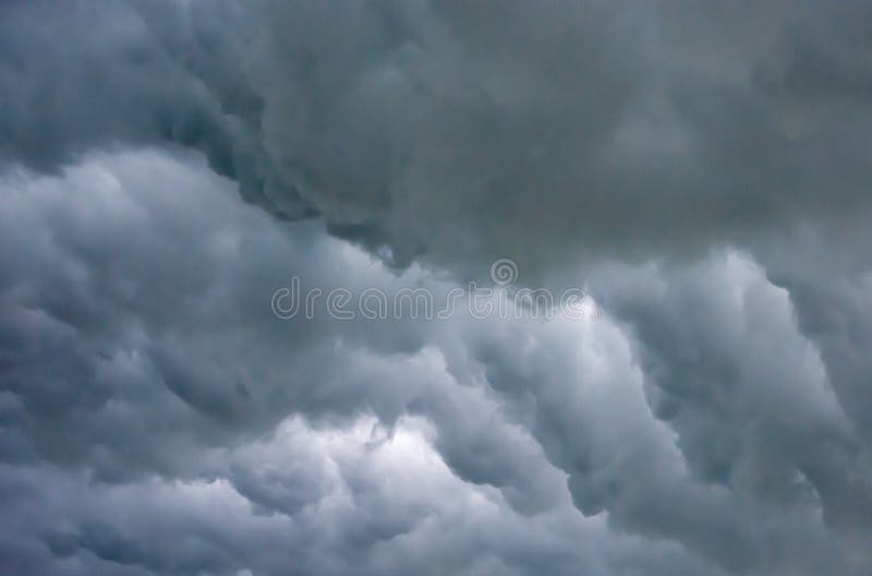 Black Rain Clouds in the Sky Stock Image - Image of evening, orange ...