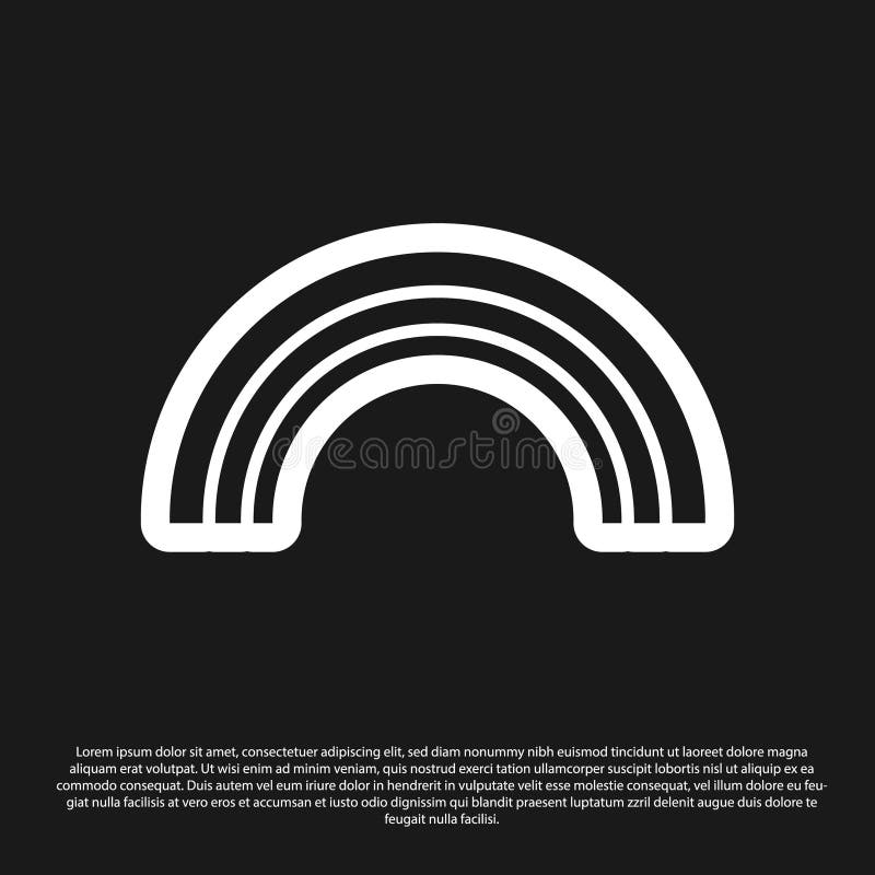 Black Rainbow Icon Isolated on Gold Background. Vector Illustration ...