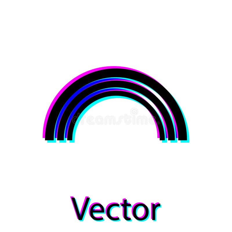 Black Rainbow Icon Isolated on White Background. Vector Illustration ...