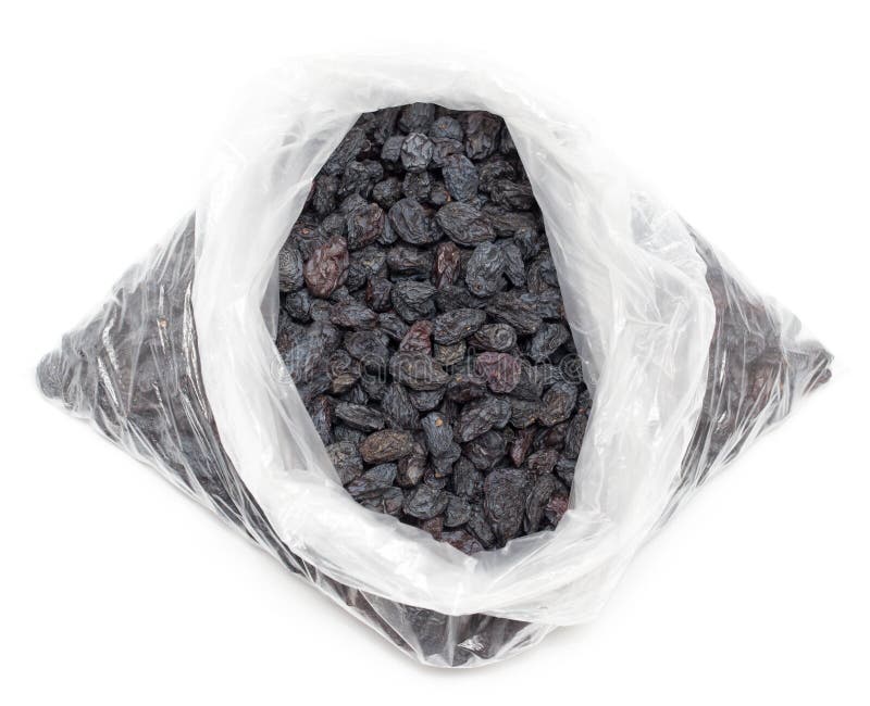 Black Raisins in a Plastic Bag Stock Photo - Image of ingredient ...