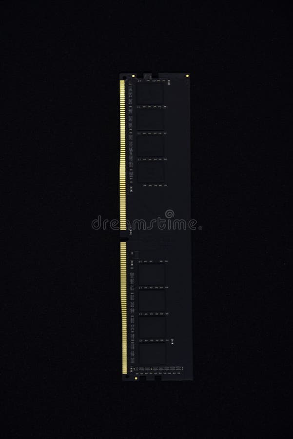 Black RAM Bar on a Black Background. Computer RAM Stock Photo - Image ...