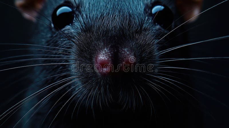 Black Rat with Nose Ring stock photo. Image of ring - 366456664