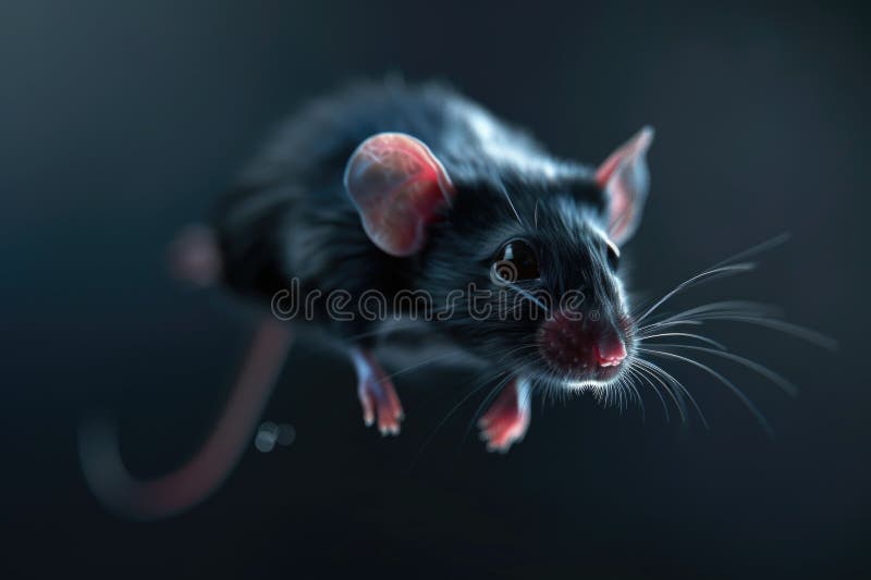 Black Rat with Pink Nose and Tail Stock Photo - Image of small ...