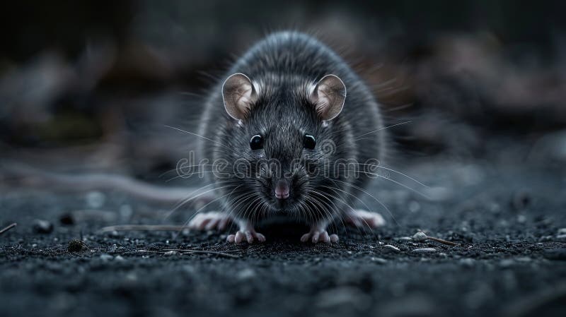 A Black Rat is Standing on the Ground. Generative AI Stock Image ...