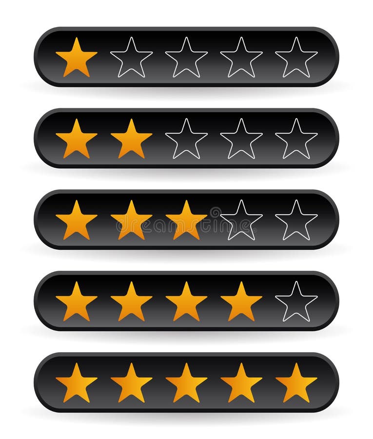 Set of black rating stars stock vector. Illustration of concept - 36239494