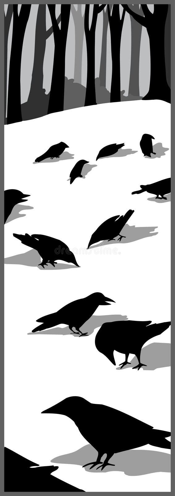 Stylized Black Raven Bird Stock Illustrations – 1,060 Stylized Black ...