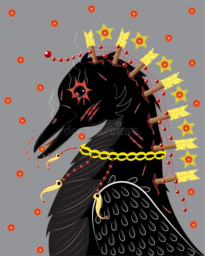 Black Raven the Shaman with Arrows in Necks Stock Vector - Illustration ...