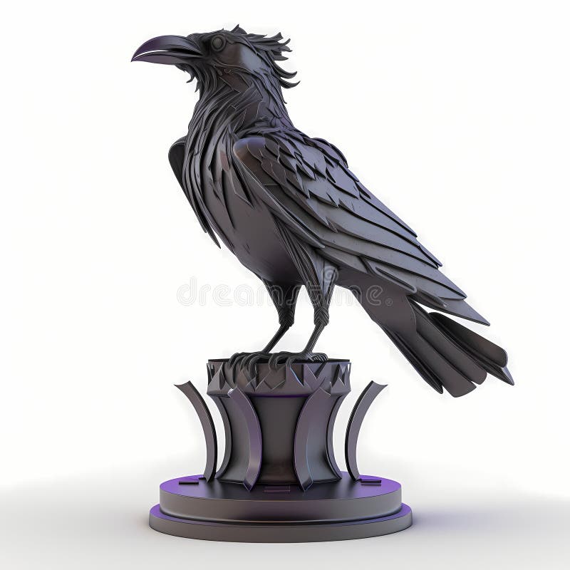 Black Raven Trophy. Generative AI Stock Illustration - Illustration of ...