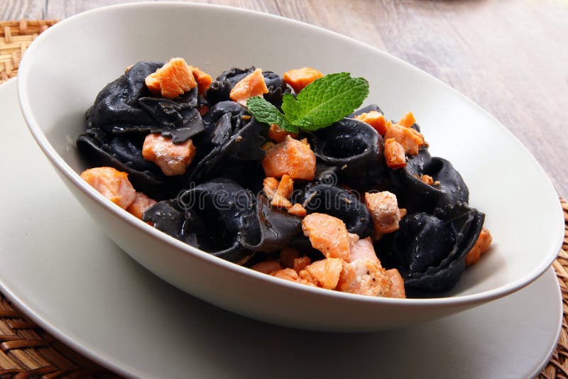 Black Ravioli: Italian Hand Made Food Stock Photo - Image of home ...