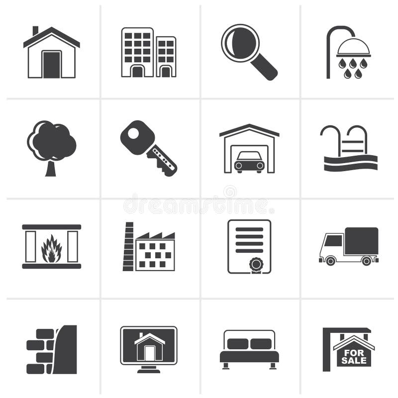 Black Real Estate Symbol, Roof Icon or Logo Stock Vector - Illustration ...