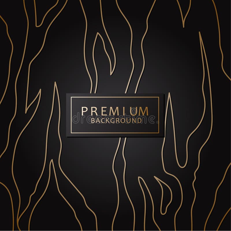 Black Realistic Luxury Background with Fire Style Golden Lines Stock ...