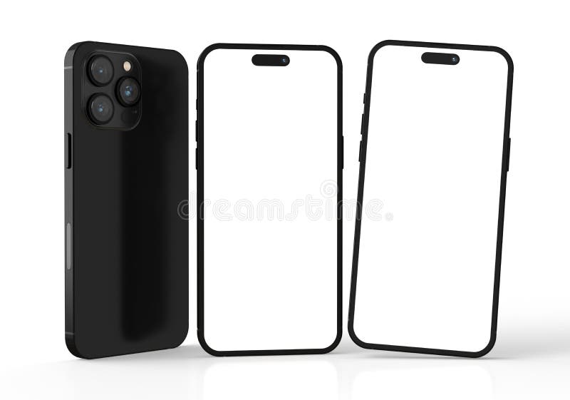 Black Realistic Smartphone Mockup Design with Blank Screen for ...