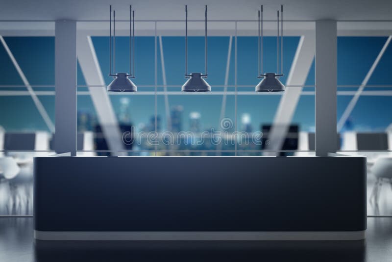 Black reception desk stock illustration. Illustration of black - 88720834