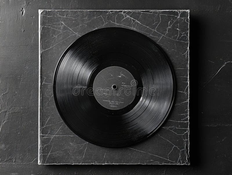 Black Record is Sitting on a Gray Surface Stock Photo - Image of ...