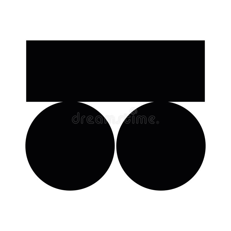 Black Rectangle and Circles Geometric Shape Stock Vector - Illustration ...