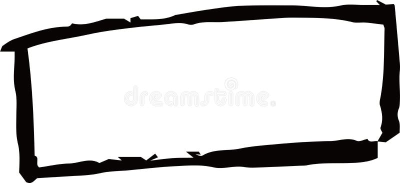 Black Rectangle Drawn with Rough Lines Stock Illustration ...